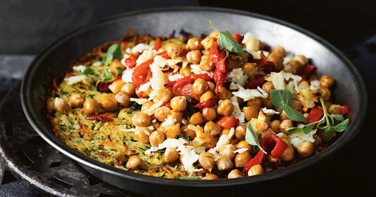 Healthy Baked Rosti with Chickpea and Capsicum Recipe | No Money No Time