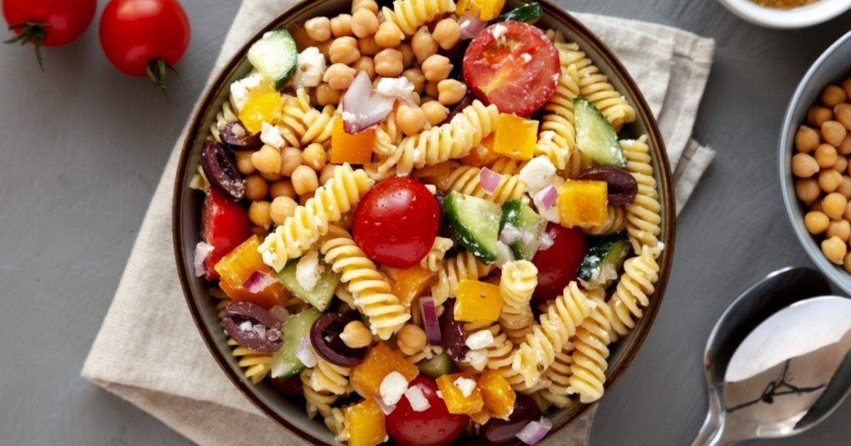 Healthy Greek Style Pasta Salad Recipe | No Money No Time